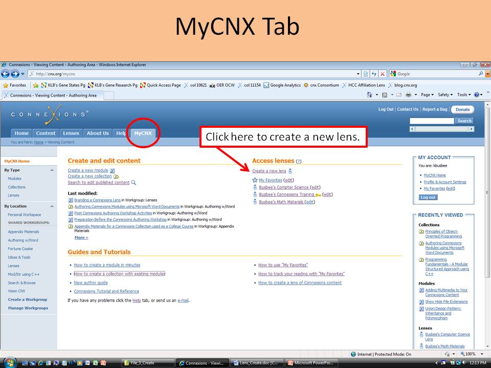 Creating a new lens, How to create a connexions lens, By OpenStax | Jobilize