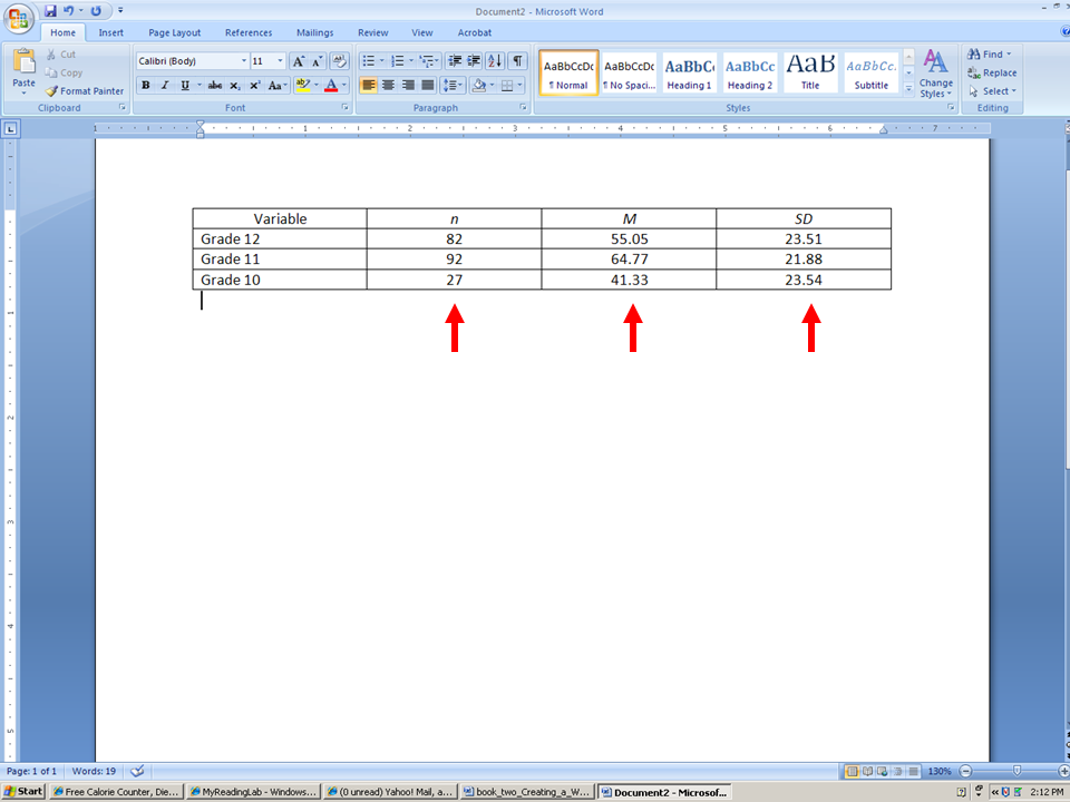 Steps involved in creating a basic table in word using spss output ...